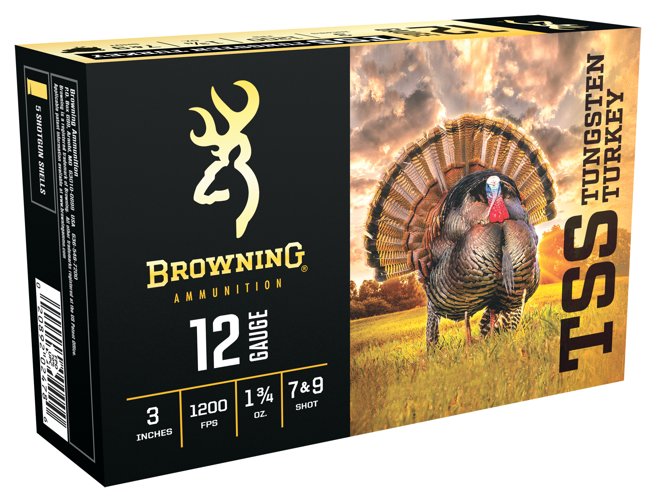 Browning TSS Tungsten Turkey 12-Ga. 3" 1-3/4 oz. Shotshells - #7 - 5 ...